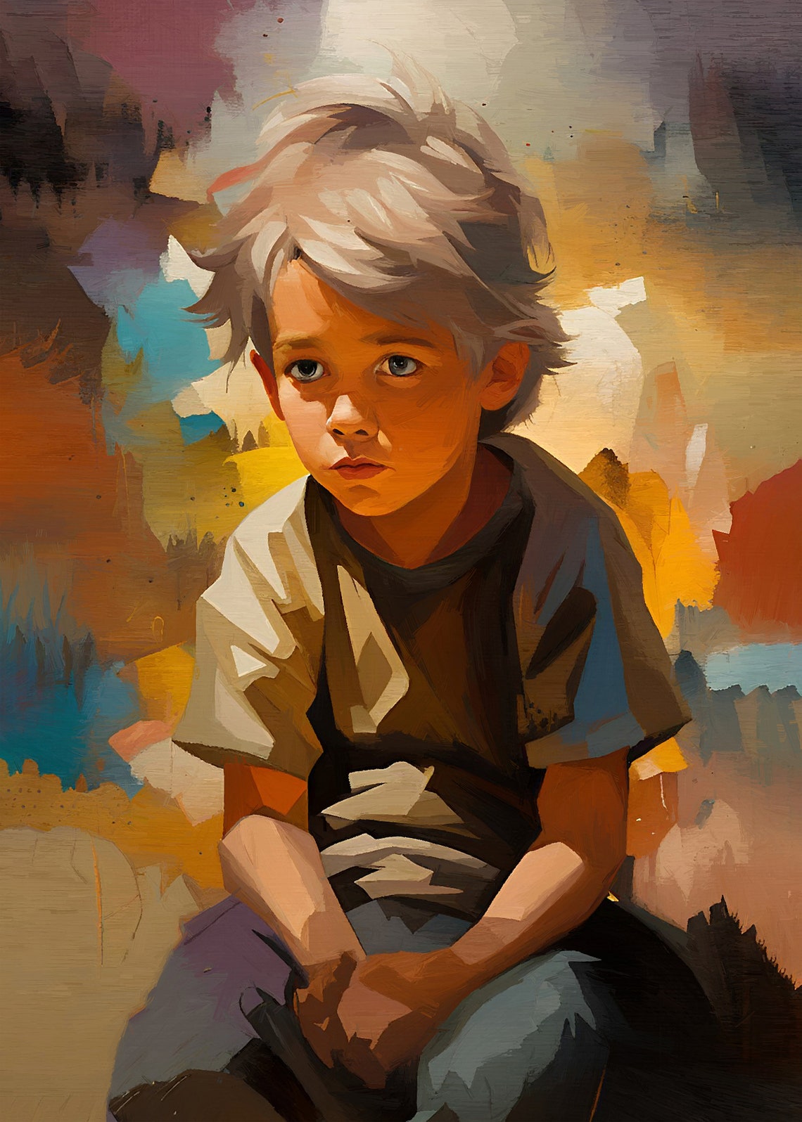 Paintings With Children Wall Décor HQ Digital Download Digital Art Oil ...