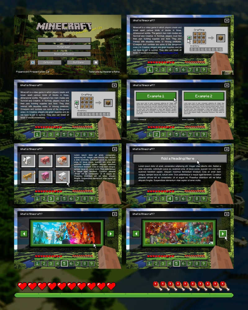 MINECRAFT Inspired Editable Powerpoint Template by Vespera Asha ...