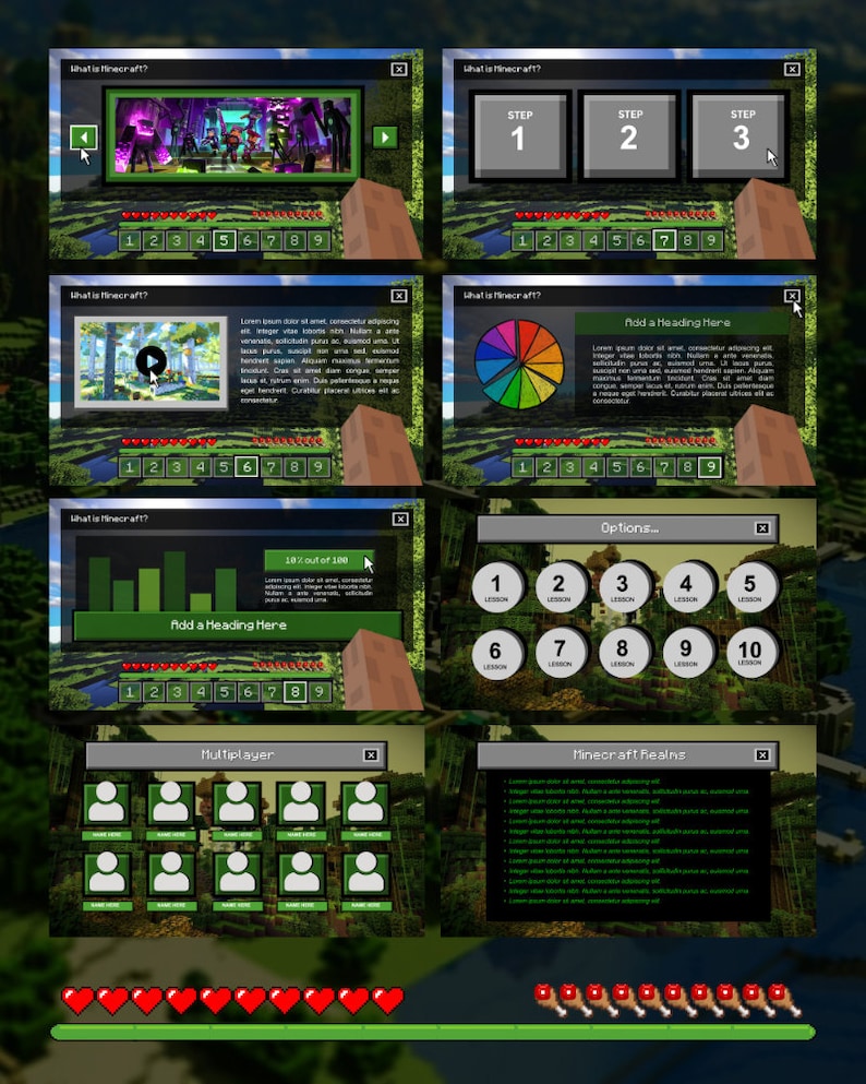 MINECRAFT Inspired Editable Powerpoint Template by Vespera Asha ...