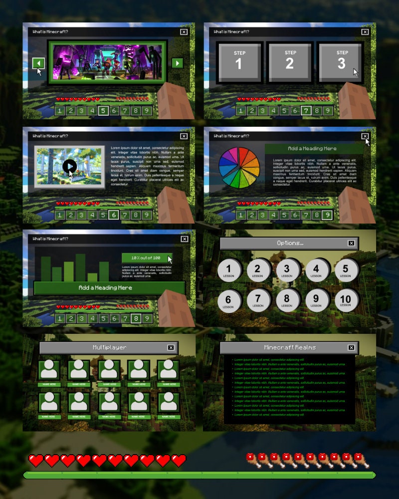 MINECRAFT Inspired Editable Powerpoint Template by Vespera Asha ...