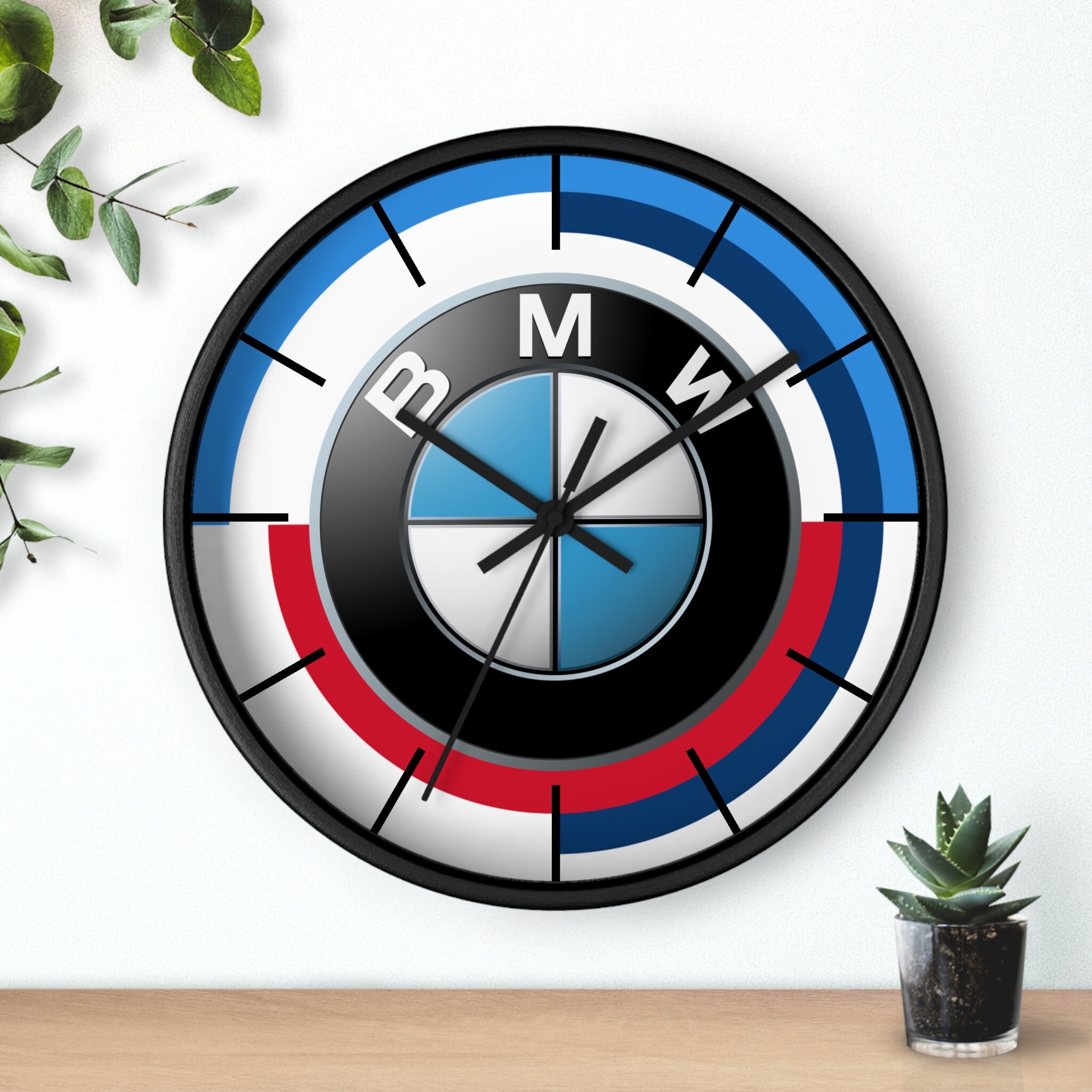 BMW Wall Clock Wooden BMW Logo Clock BMW Logo Wall Art - Etsy