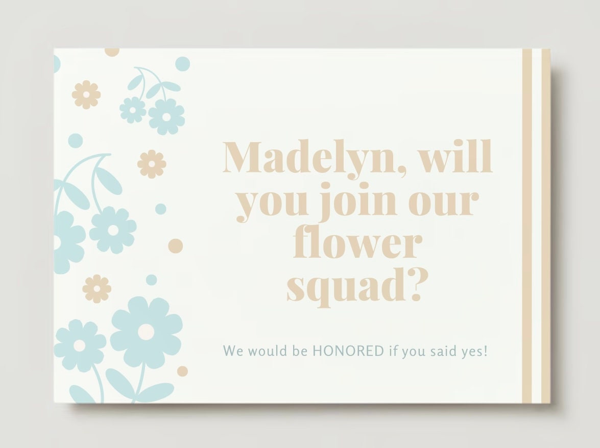 Flower Girl Proposal Card, Wedding, Editable - Etsy