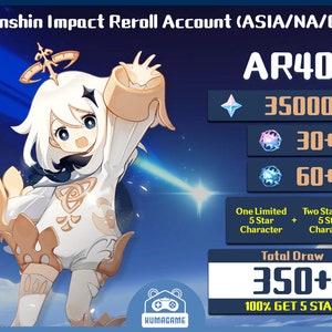 Genshin Impact Reroll Account 350 Draw 1 Limited 2 Standard AR40 Asia ...