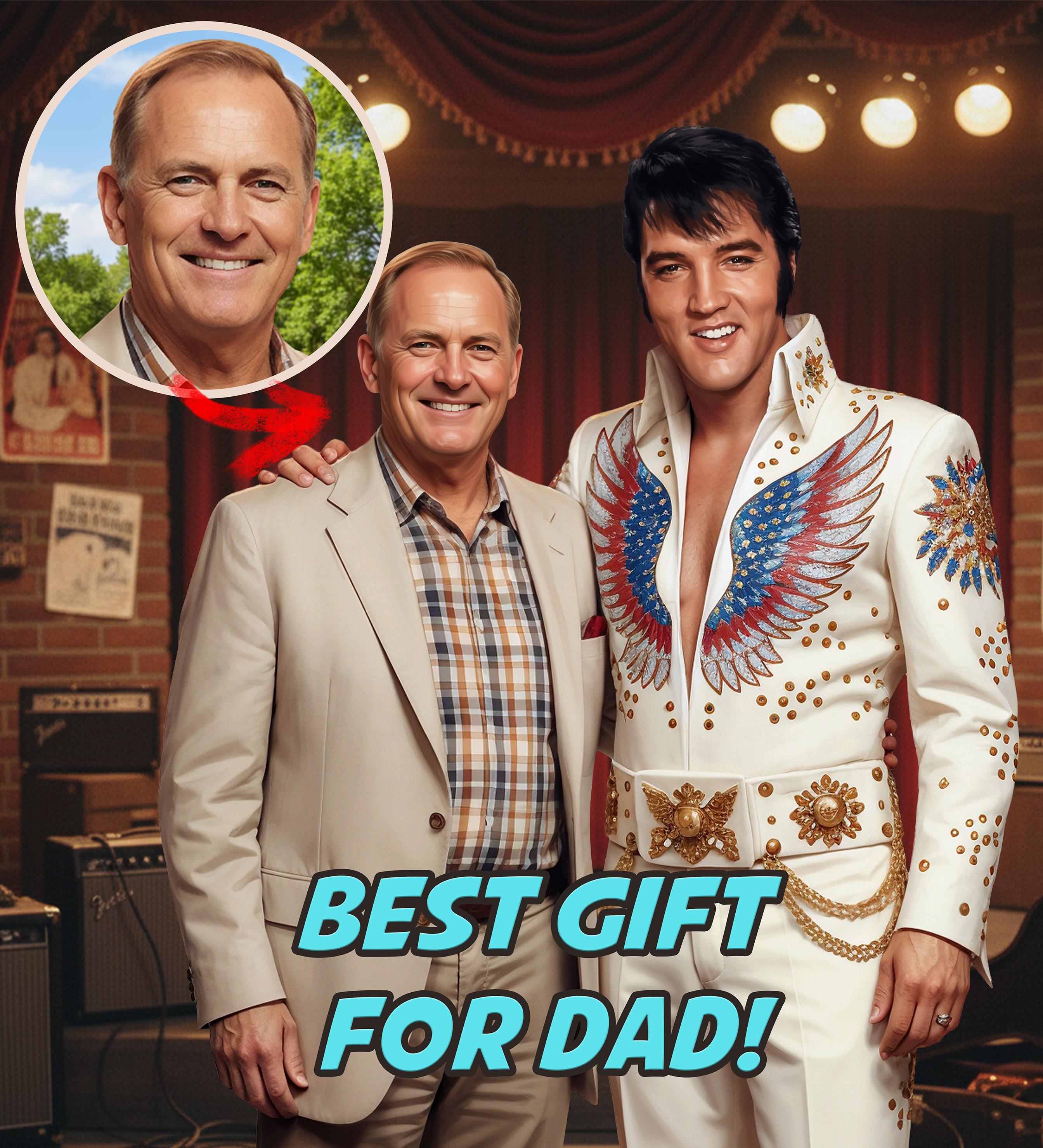 Custom Elvis Portrait With Dad or Mom | Personalized Gift for Elvis ...