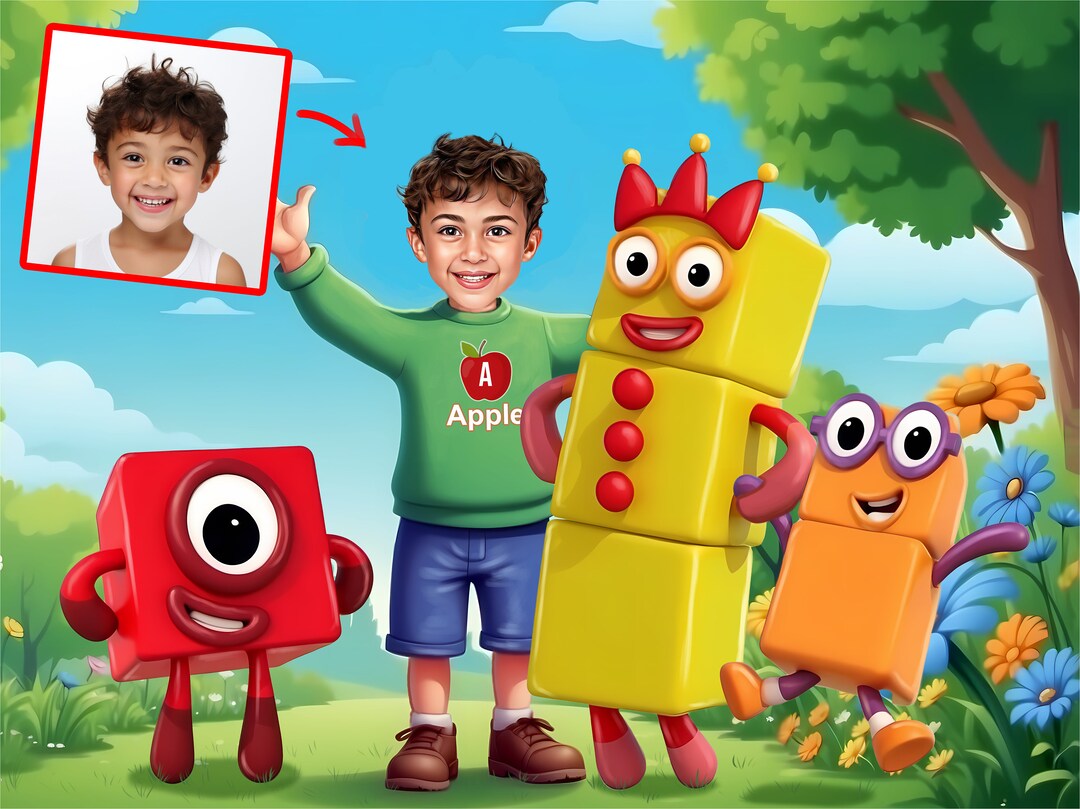 Get Your Own Numberblocks Portrait From Your Photo/custom Numberblocks ...