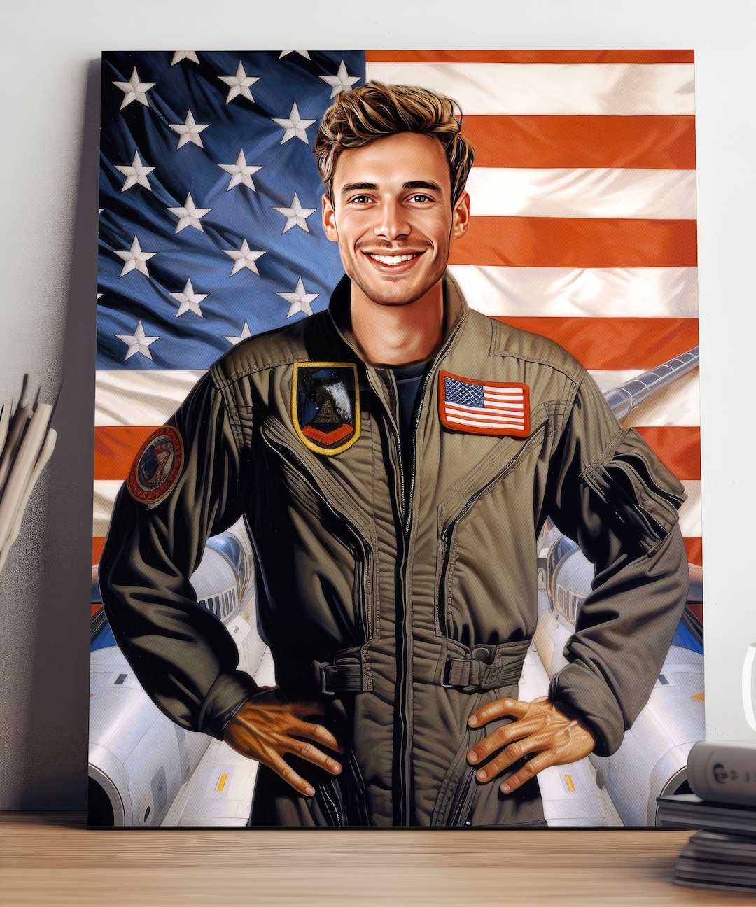 Top Gun Portrait for Posters or Canvases Funny Portrait Family Gift ...