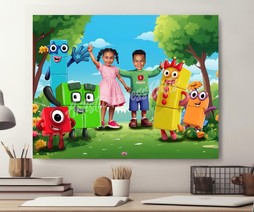 Custom Numberblocks Portrait for Siblings From Your Photo/custom ...