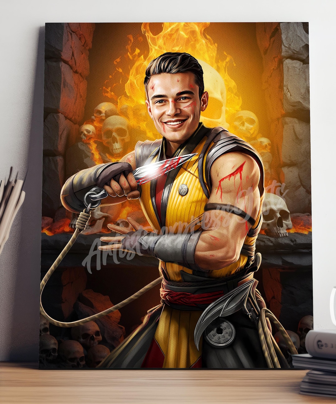Custom Mortal Kombat Portrait: Scorpion Game Caricature (digital) - Etsy