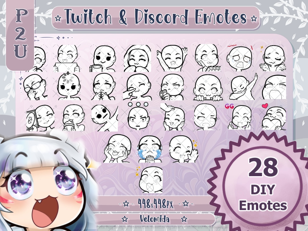 28x DIY Emote Bases Animestyle Big Pack version 12 Twitch / Youtube ...