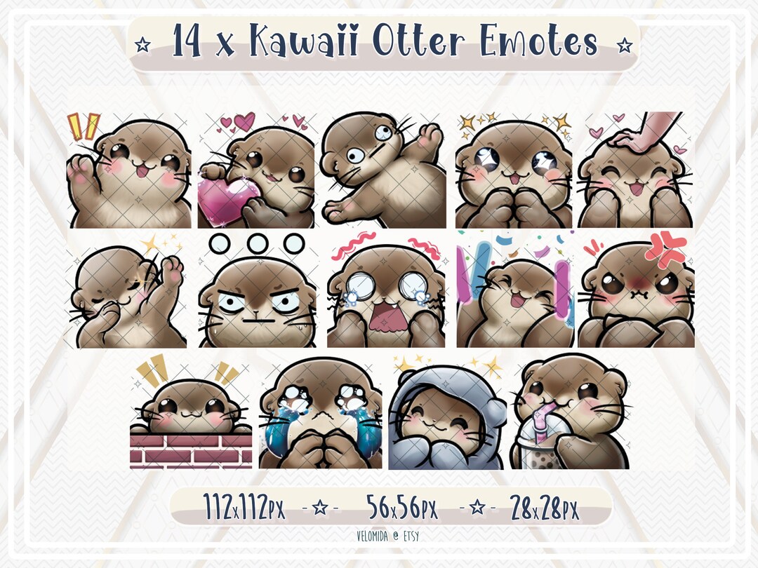 14x Kawaii/cute Otter Emotes Twitch / Youtube / Discord - Etsy UK