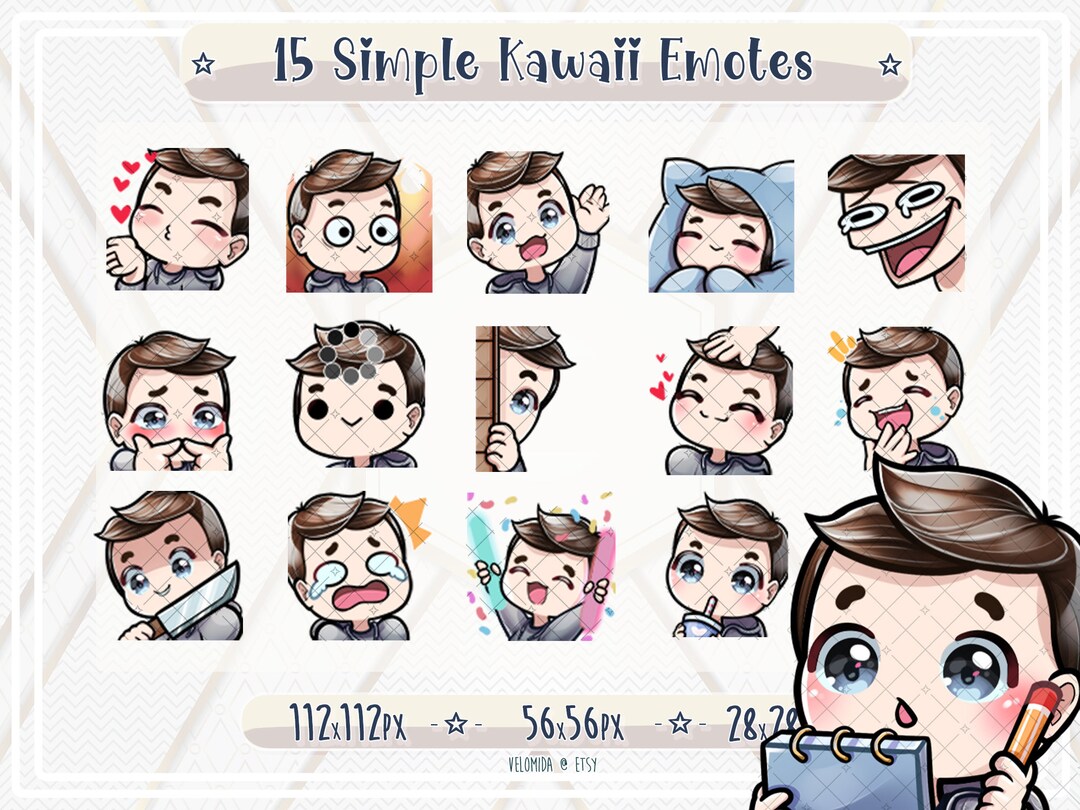 15 Cute/kawaii Male R2U Simple Emotes Twitch / Youtube / Discord ...