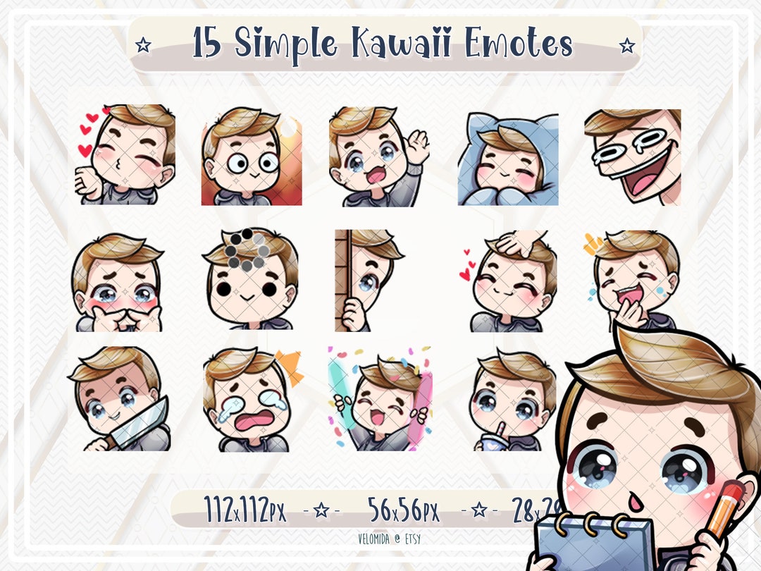 15 Cute/kawaii Male R2U Simple Emotes Twitch / Youtube / Discord ...