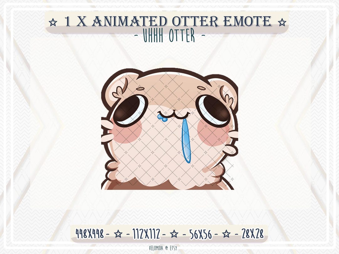 1x ANIMATED Simple Cute/kawaii Otter mouse/bear Emote for Twitch ...