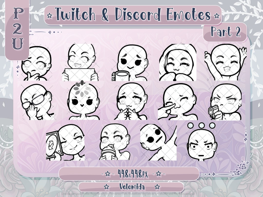 14x DIY Emote Bases Animestyle Version 2 Twitch / Youtube / Discord ...