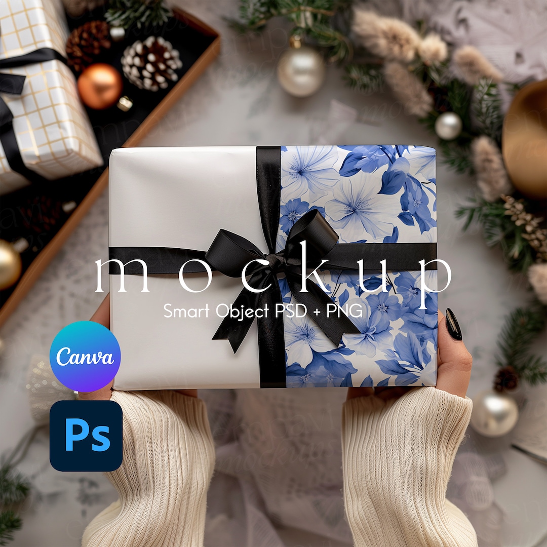Wrapping Paper Mockup, Wrapping Paper Mockup Canva, Present Mockup ...