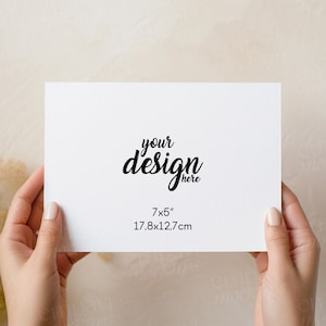 7x5 Landscape Card Mockup, Invitation Mockup, Card Mockup, Card Mock Up ...