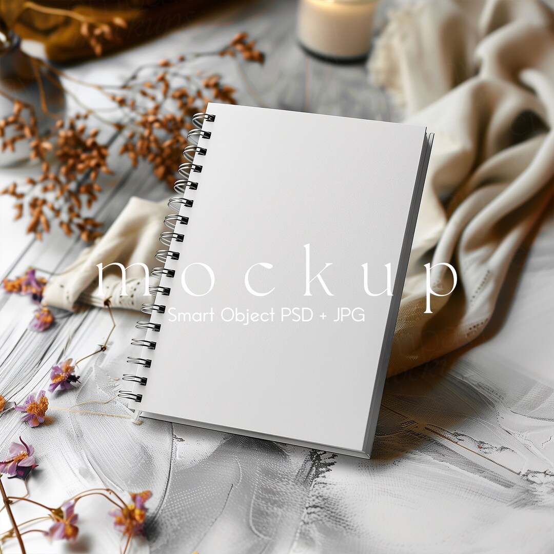Journal Mockup, Notebook Mockup, Spiral Notebook Mockup, Spiral Planner ...