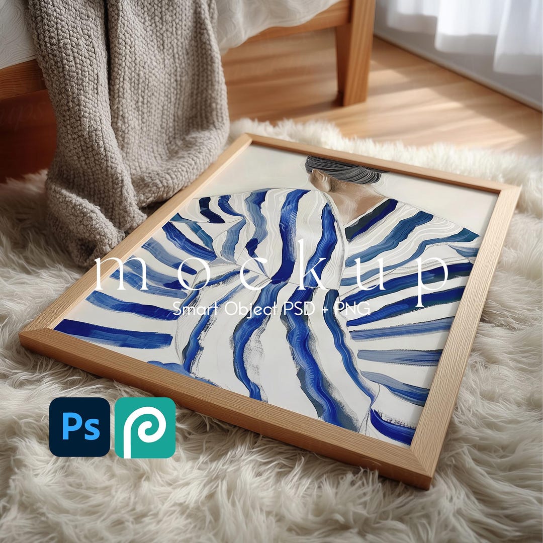 DIN A Vertical Wood Frame PSD for Prints and Artwork, Wall Art Frame ...