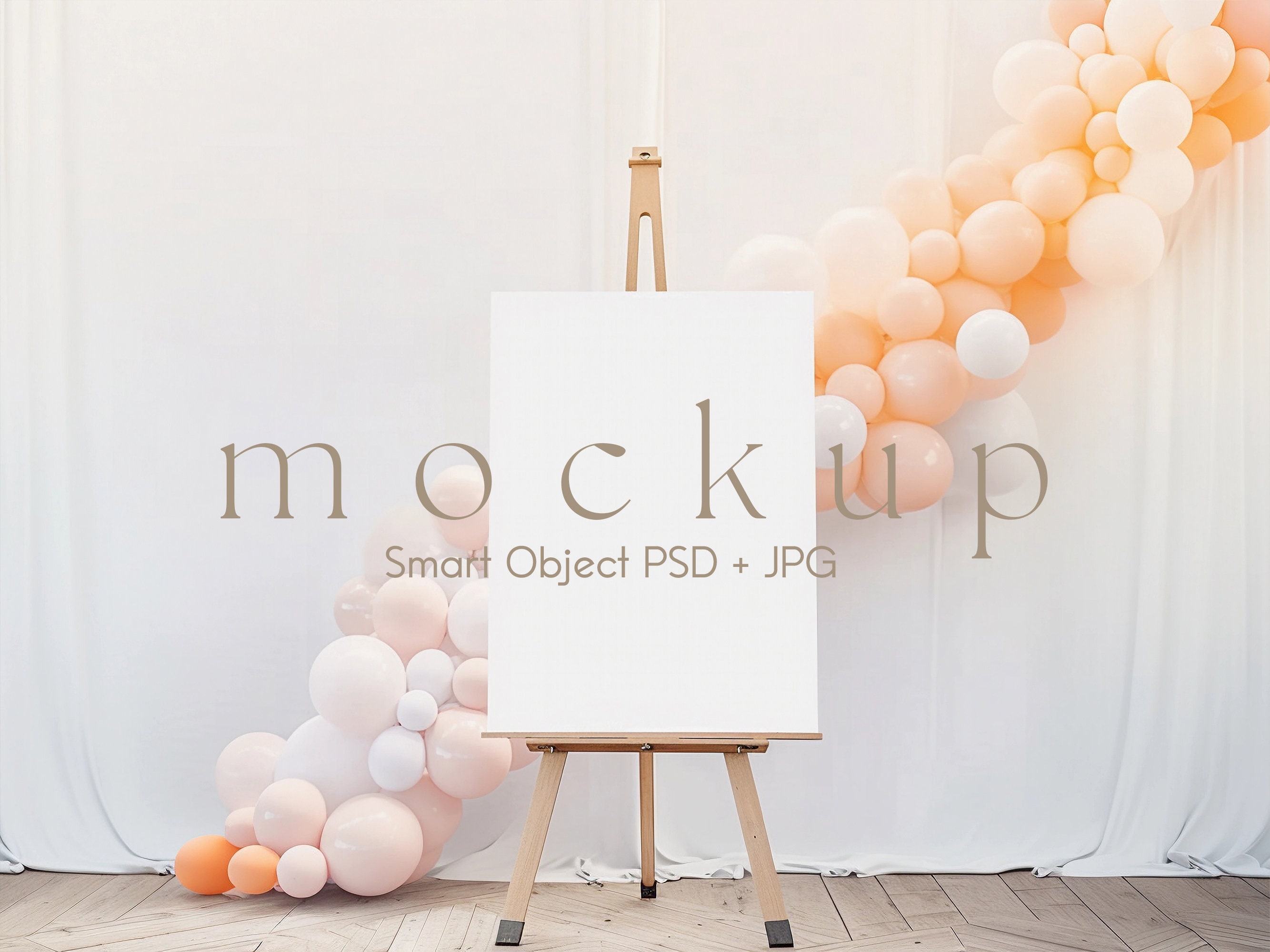 3x4 Easel Mockup, Balloon Mockup, Invitation Mockup, Wedding Sign ...