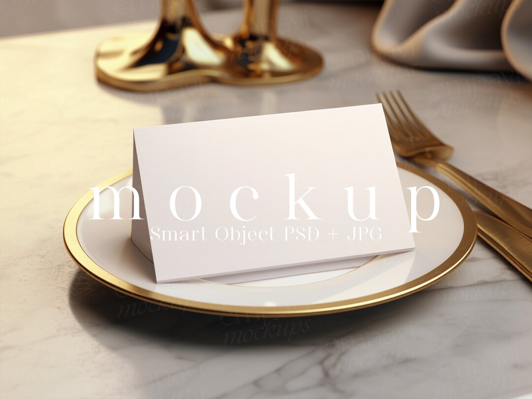 Place Card Mockup, Table Number Mockup, Wedding Place Card Mockup ...