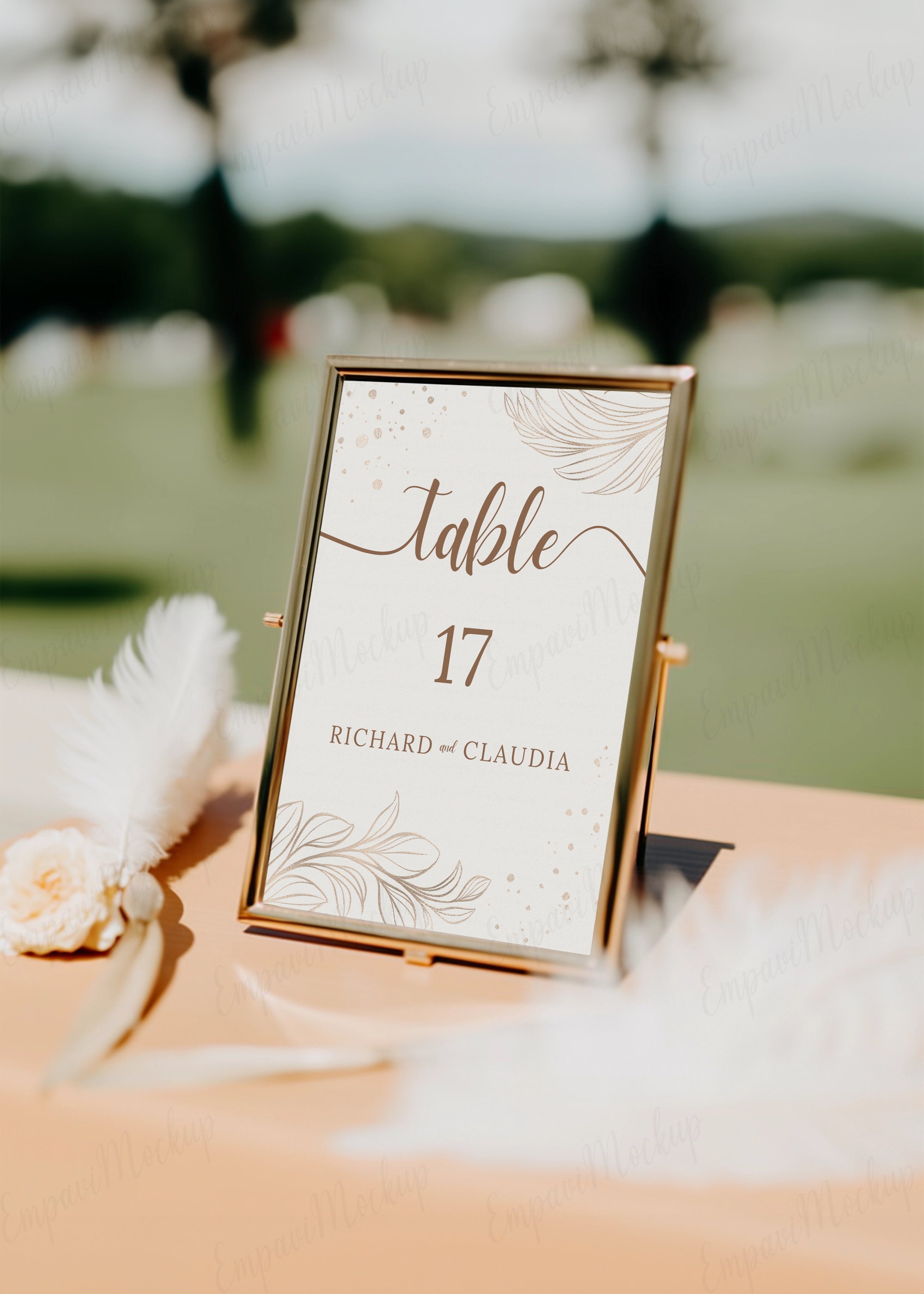 5x7 Table Number Mockup Gold Frame Mockup Wedding Sign - Etsy