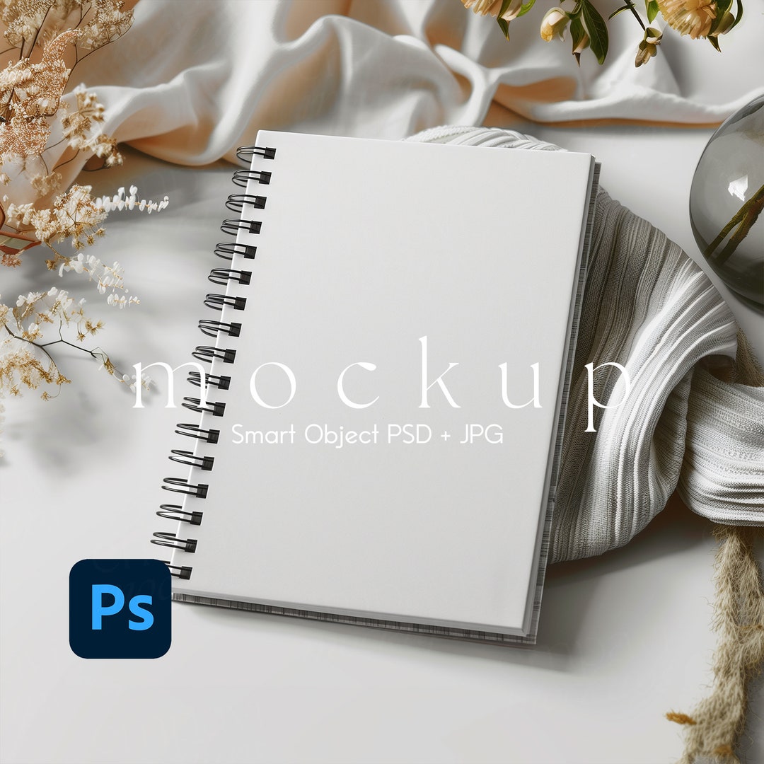 Spiral Planner PNG and PSD, Journal Mockup, Notebook Mockup, Spiral ...