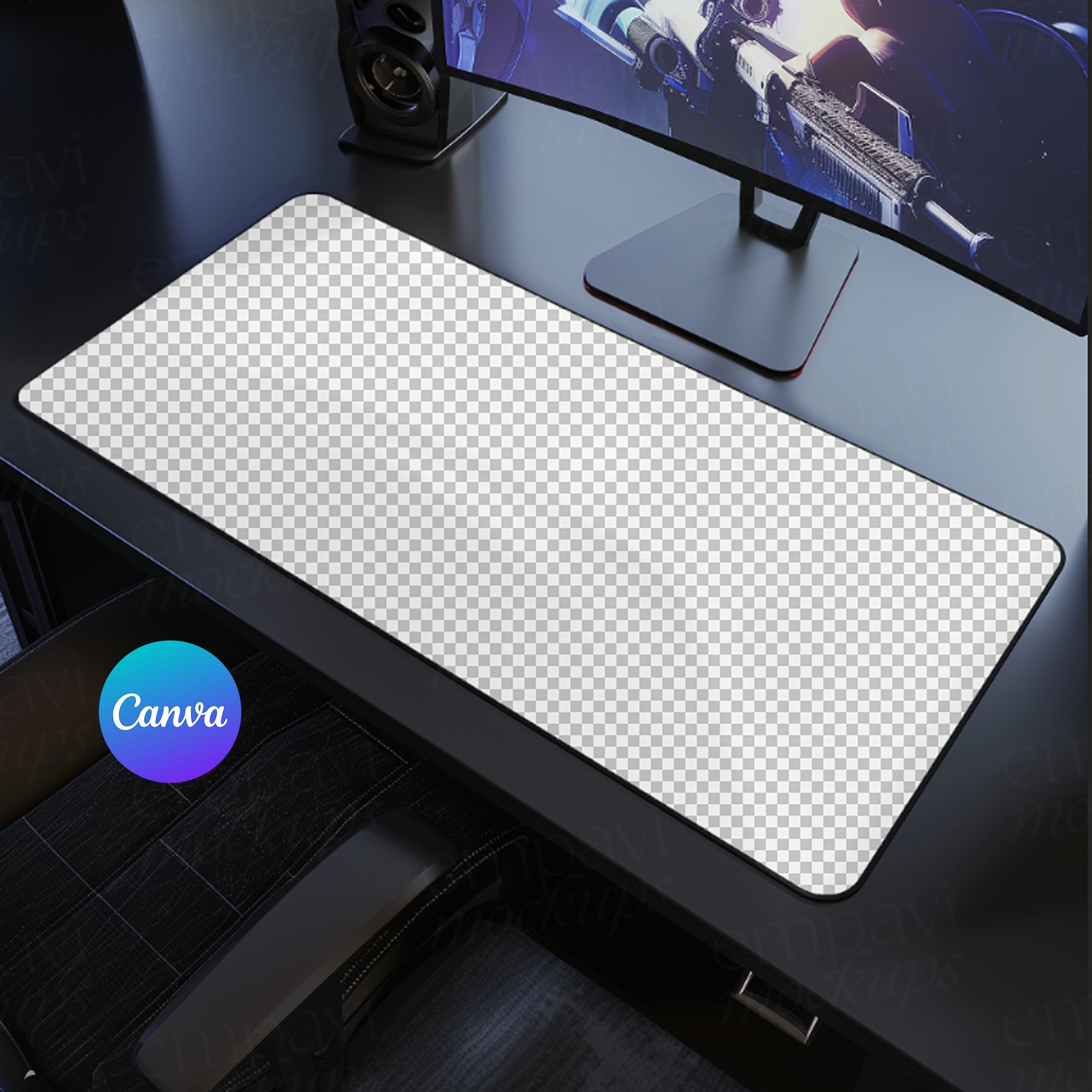 Desk Mat Mockup, Mousepad Mockup, Custom Desk Mat, Canva PNG and Smart ...