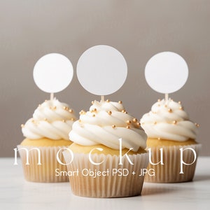 Cupcake Toppers Mockup Favor Tag Mockup Gift Tag Mockup - Etsy