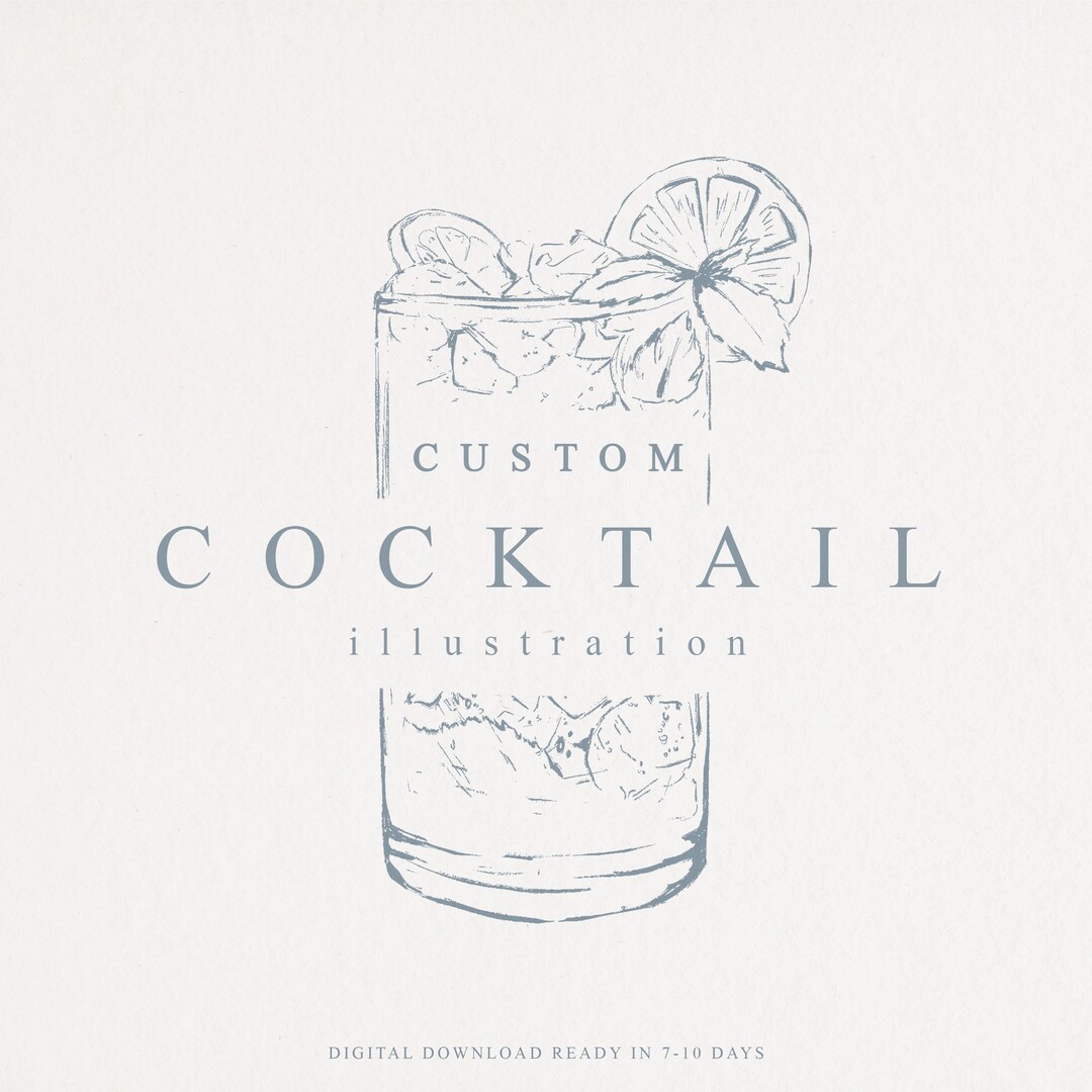 One Custom Cocktail Illustration Made to Order Cocktail - Etsy