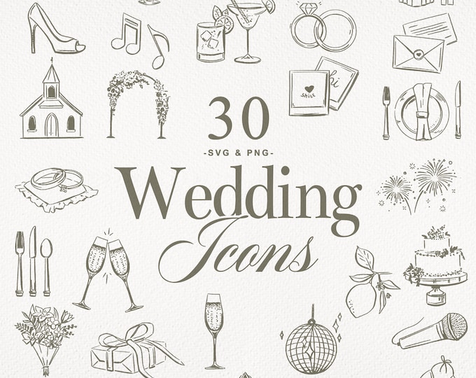 Wedding Icon SVG Wedding Clipart Wedding Timeline Icon Wedding Symbol ...