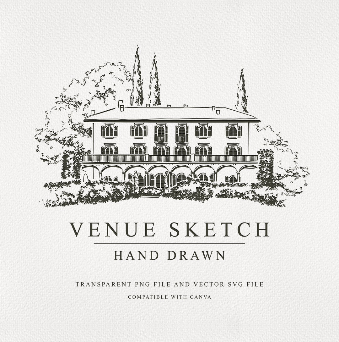 Hand-drawn Wedding Venue Illustration Custom Venue Sketch Bespoke ...