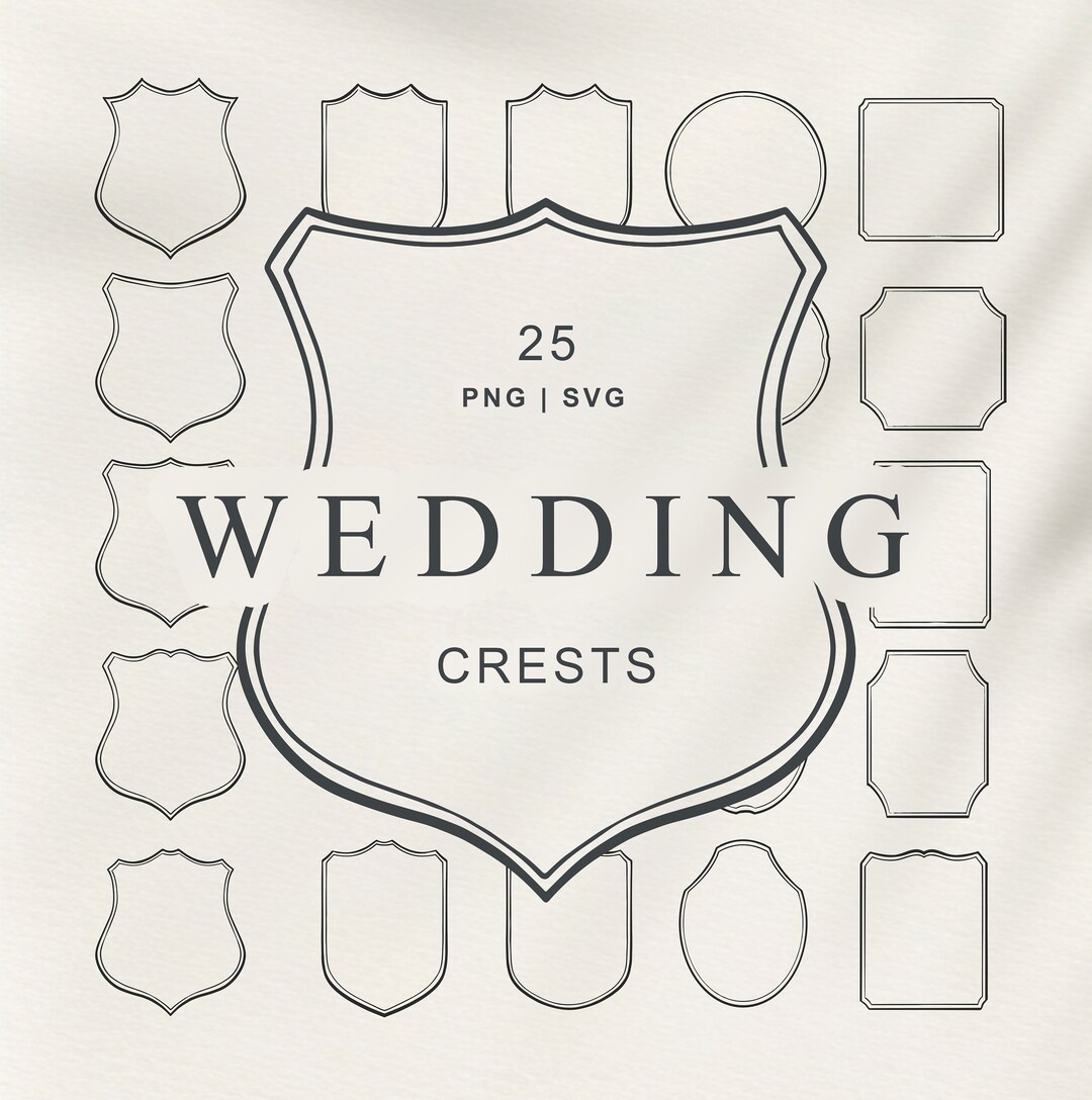 25 Wedding Crests | Crest Clipart | Monogram Clipart | PNG and SVG ...