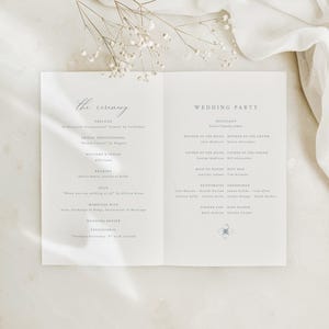 Printable Wedding Program Template With Hydrangea Flowers | Dusty Blue ...