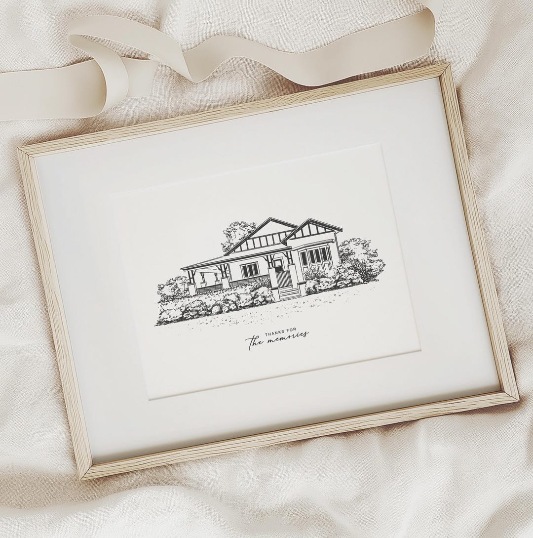 Custom Hand-drawn House Sketch | Bespoke House Portrait | Personalized ...