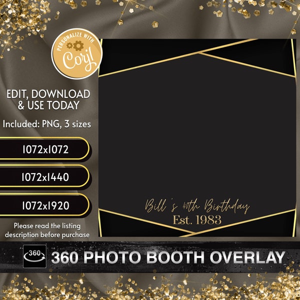 360 Photo Booth Overlay Canva - Etsy