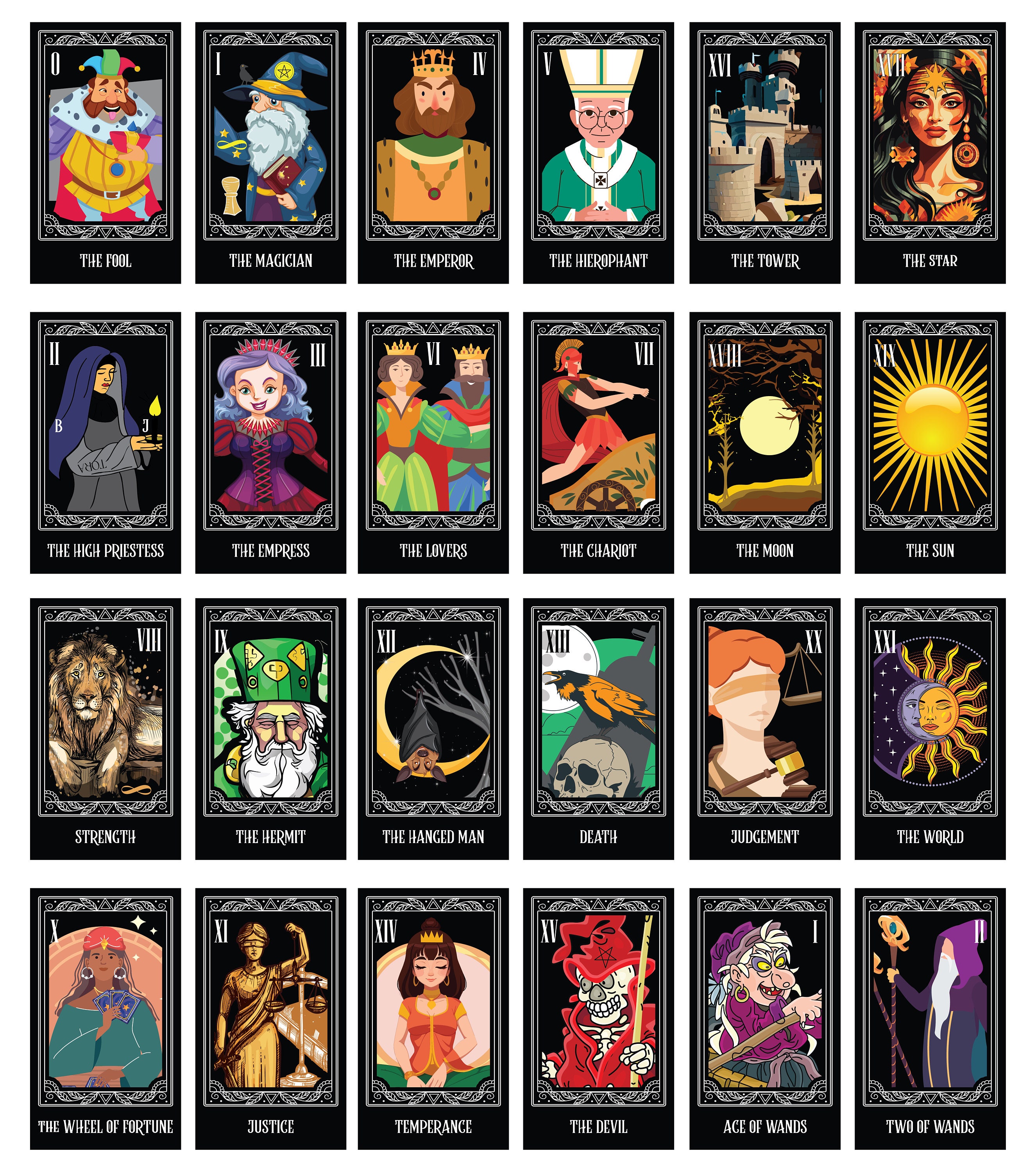 Printable Oracle Decks, Digital 78 Tarot Deck, Instant Download ...