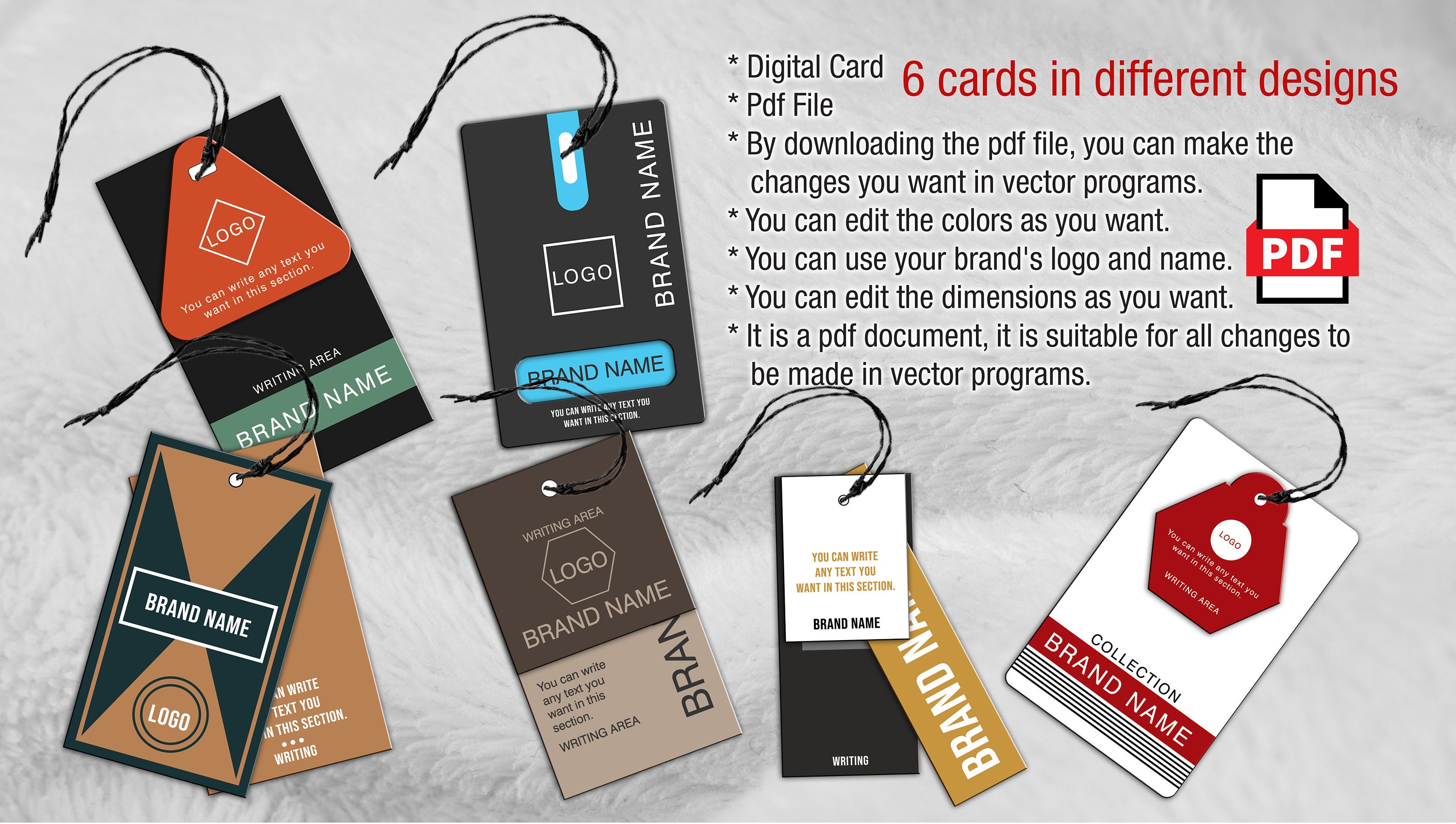 Printable Clothing Hang Tags Template, Modern Clothing Label Design ...