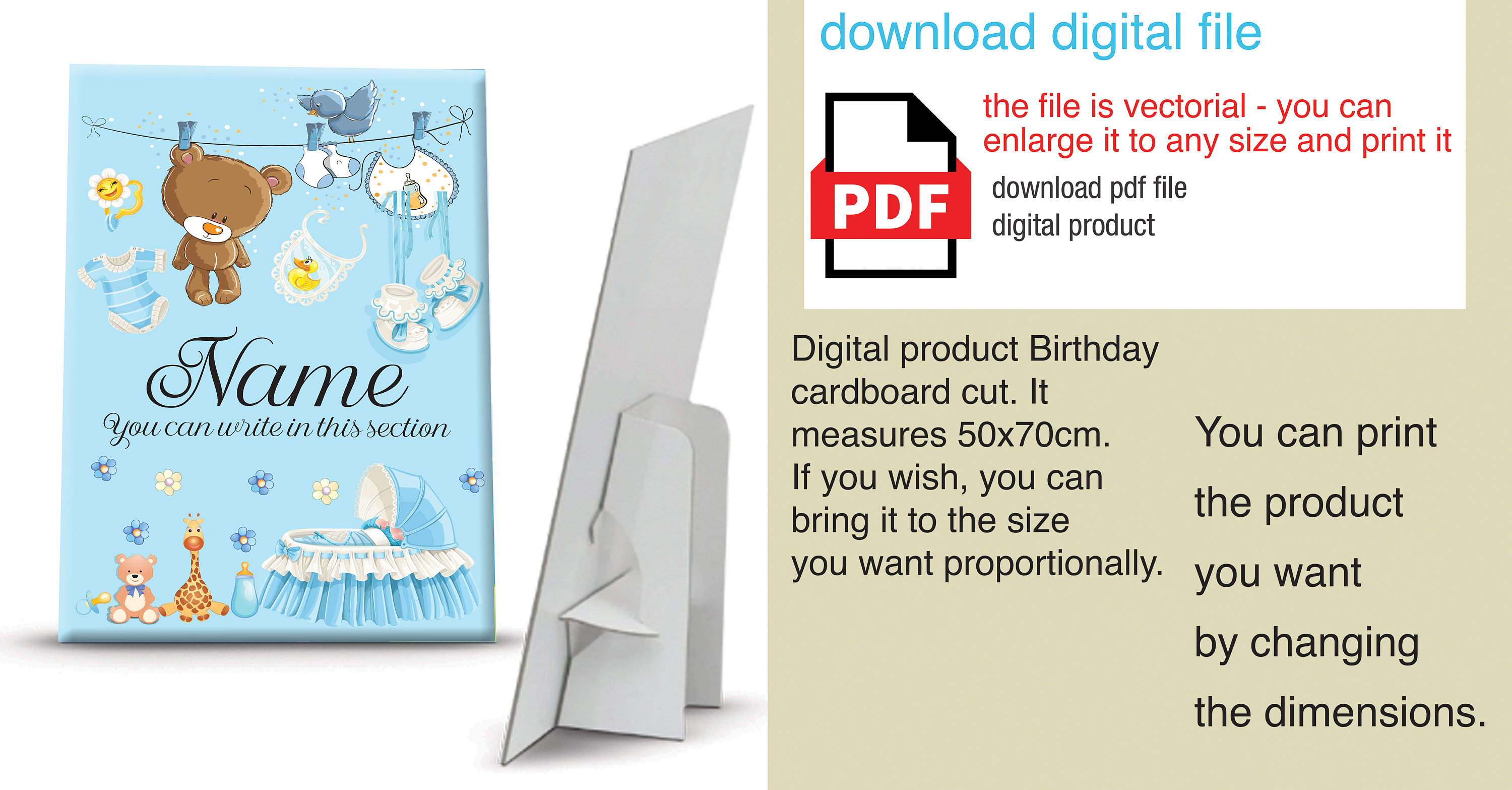 Baby Shower Boy Can Use as Banner Poster Card Gift Card - Etsy