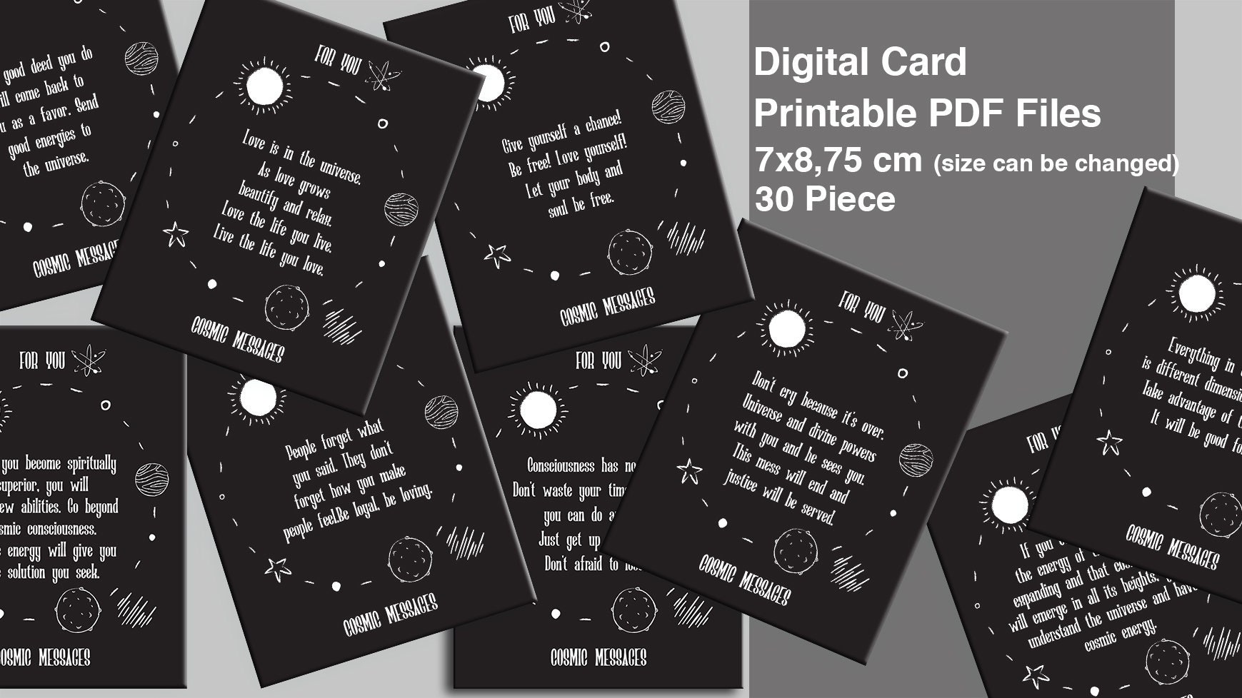 Digital Product, Printable Oracle Decks, Printable Tarot Card, Universe ...