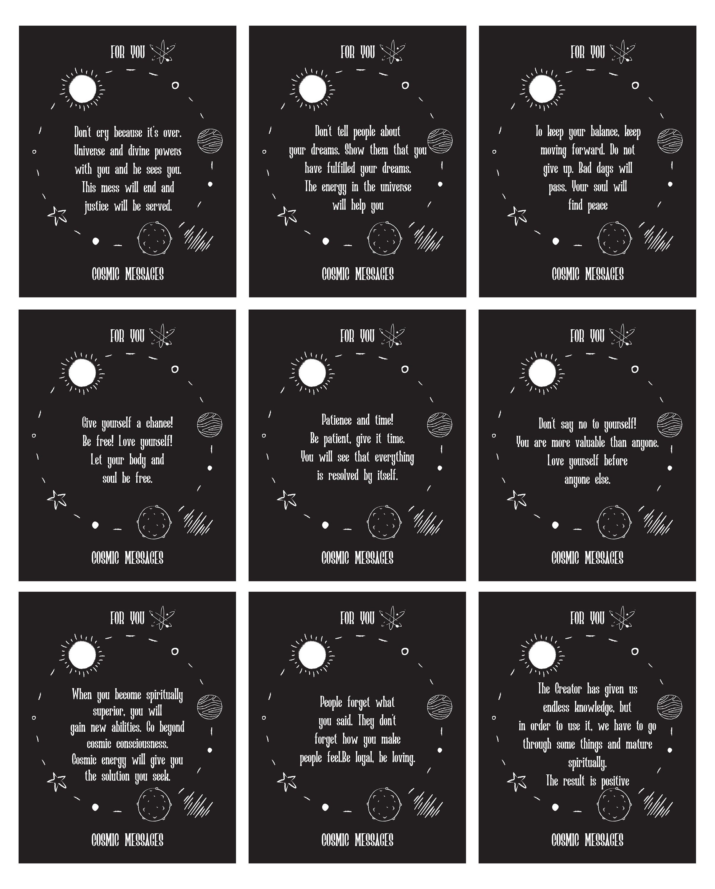 Digital Product, Printable Oracle Decks, Printable Tarot Card, Universe ...
