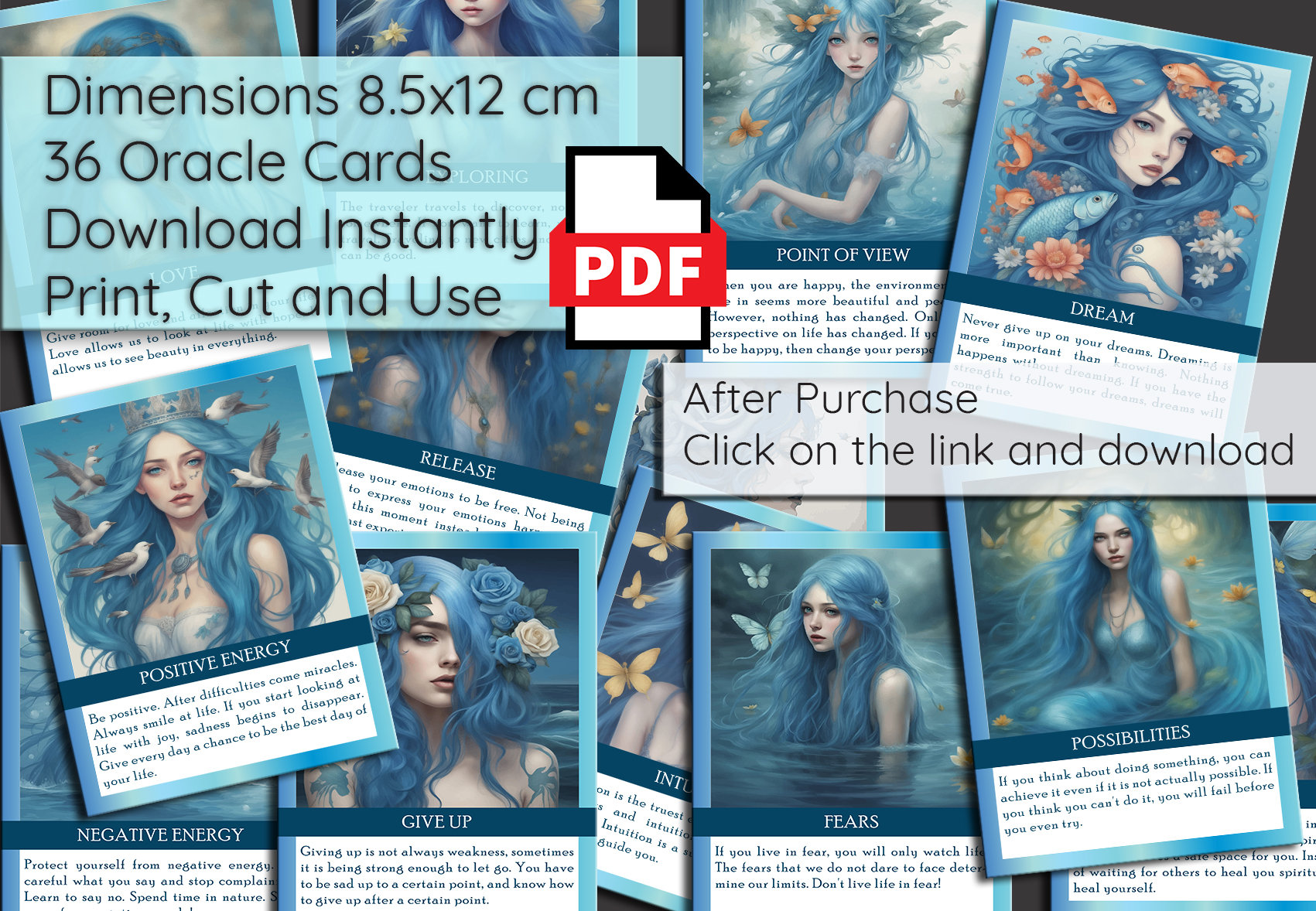 Printable Oracle Cards, Digital Oracle Cards ,digital Oracle Deck, Printable Oracle, Printable ...