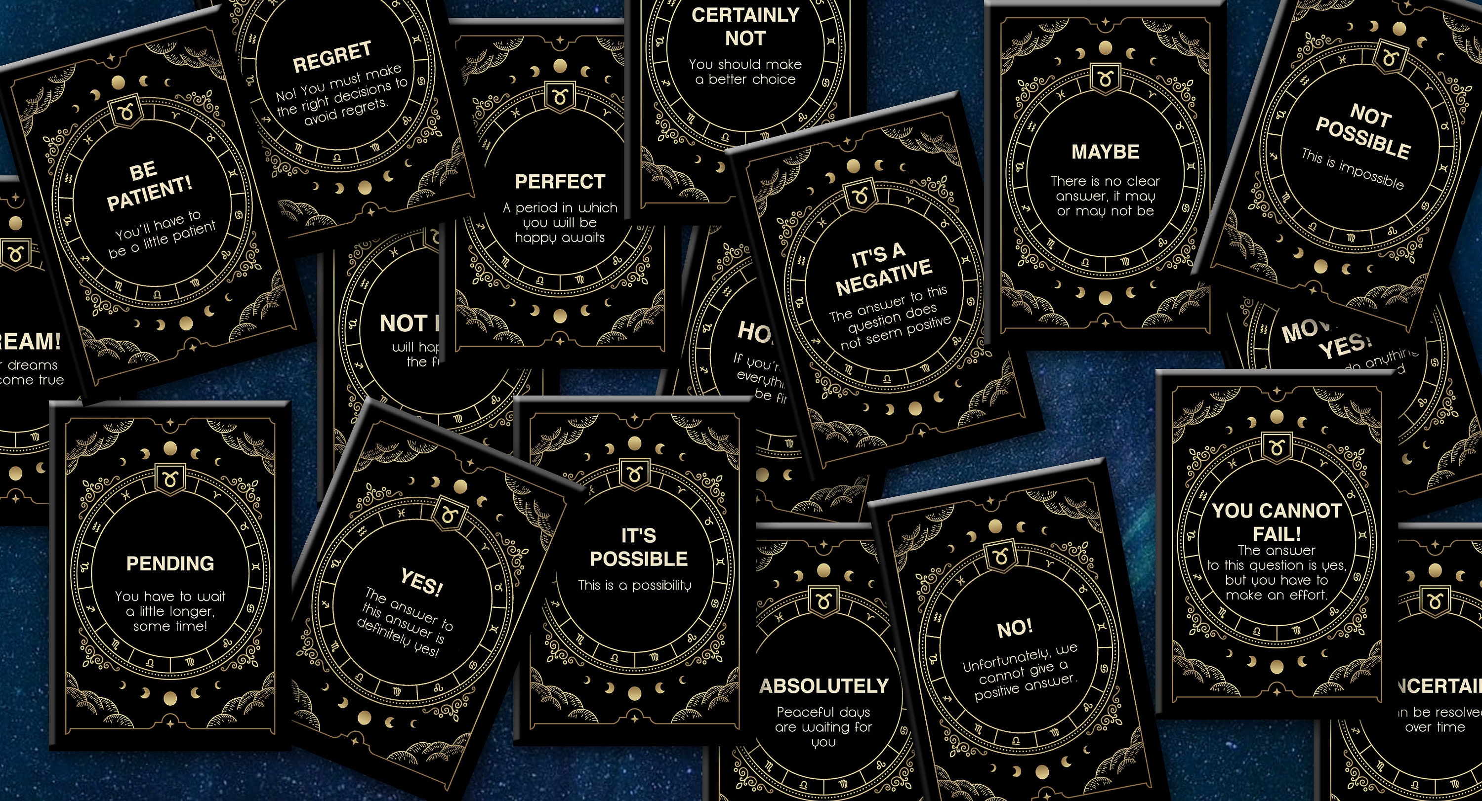 30 Pcs Oracle Answer Cards, Yes/no Digital Deck, Yes or No Digital ...