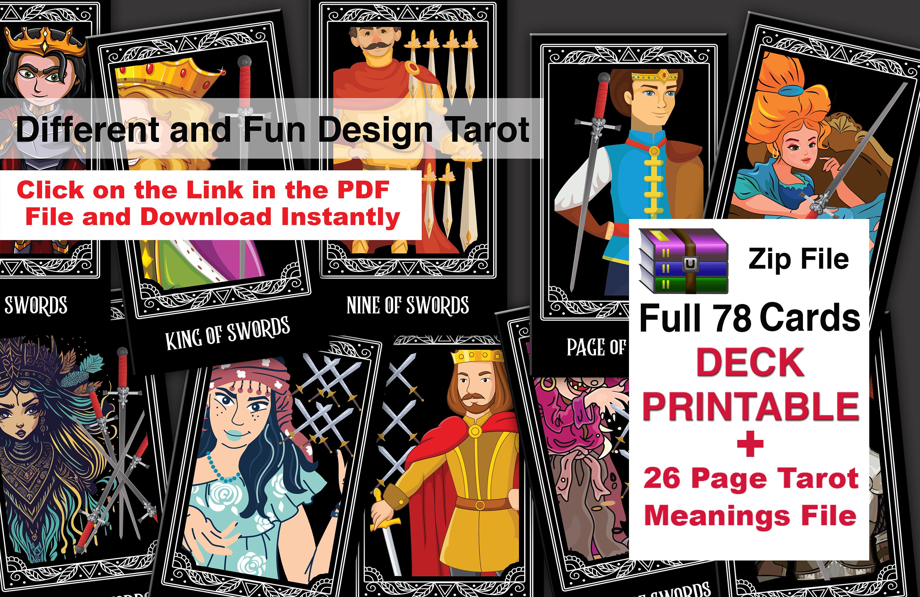 Printable Oracle Decks, Digital 78 Tarot Deck, Instant Download ...