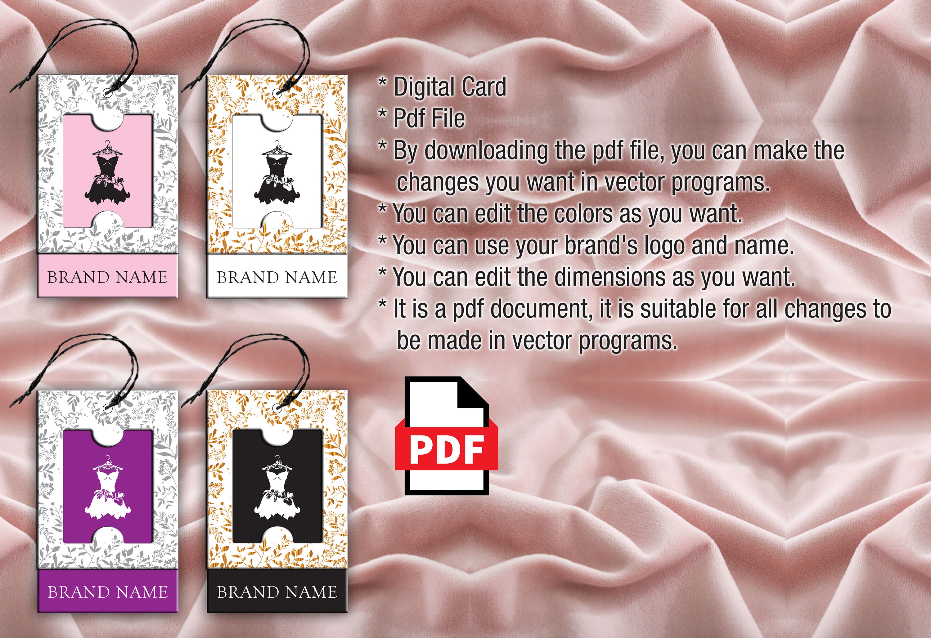 Printable Clothing Hang Tags Template, Modern Clothing Label Design ...