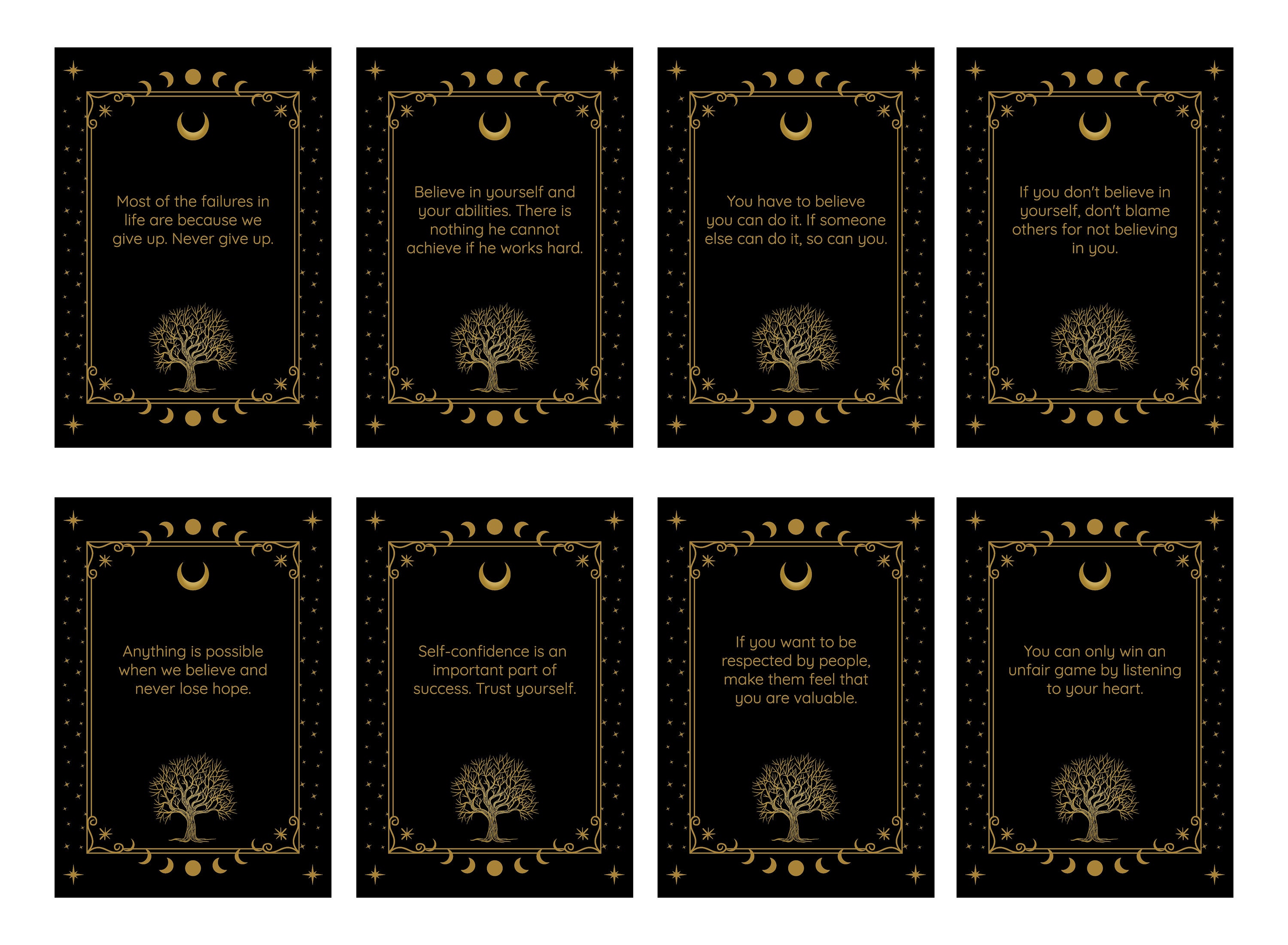Printable Oracle Deck, Printable Tarot, Motivational Cards, Instant PDF ...