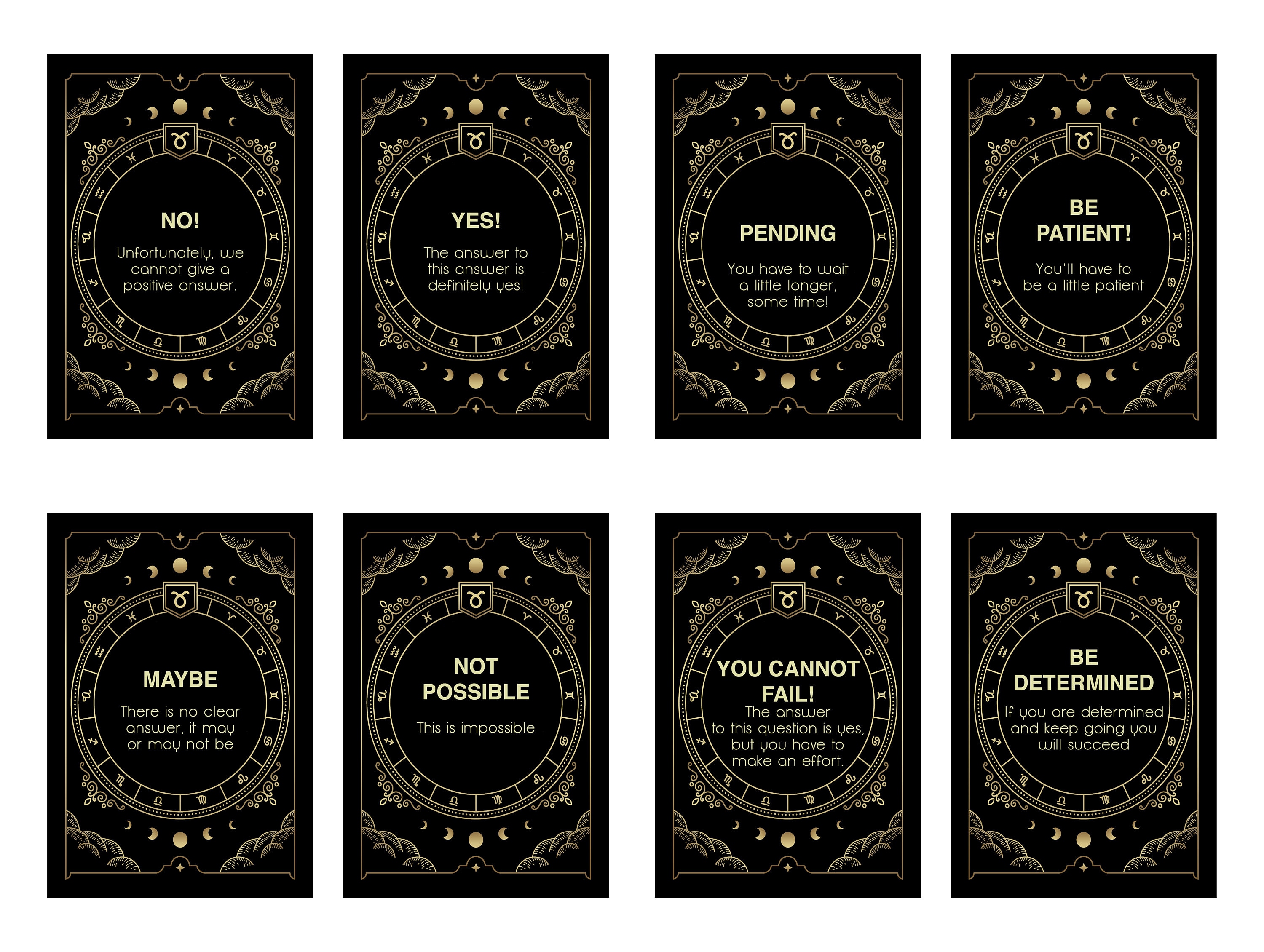 30 Pcs Oracle Answer Cards, Yes/no Digital Deck, Yes or No Digital ...