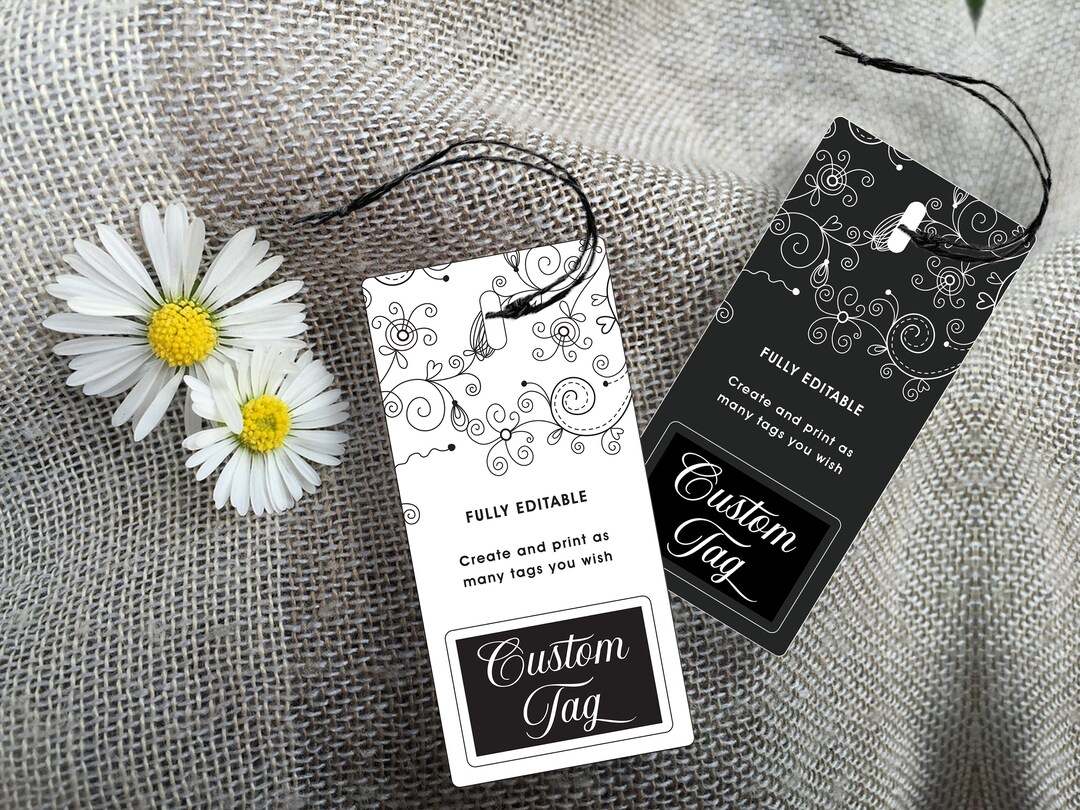 Printable Clothing Hang Tags Template, Modern Clothing Label Design ...