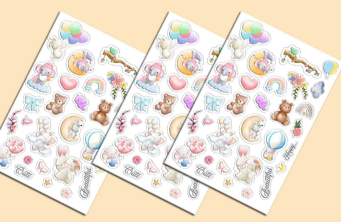 30 Figures A4 Sticker 1 Page Printable Sticker. Sticker - Etsy