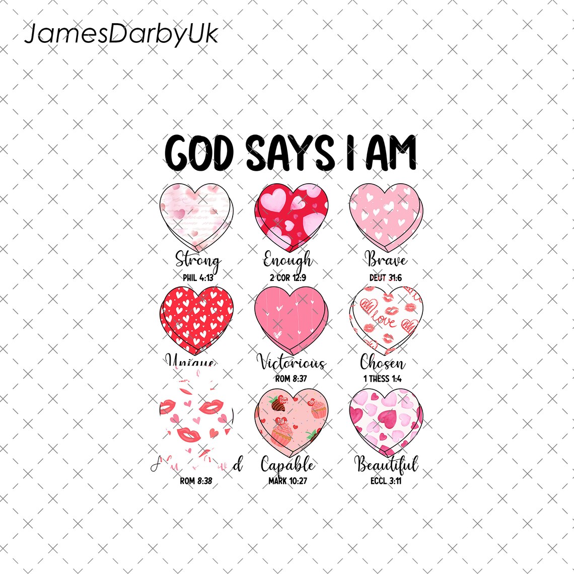 God Says I Am Valentine Candy Heart Png, Bible Verse Valentine Png ...