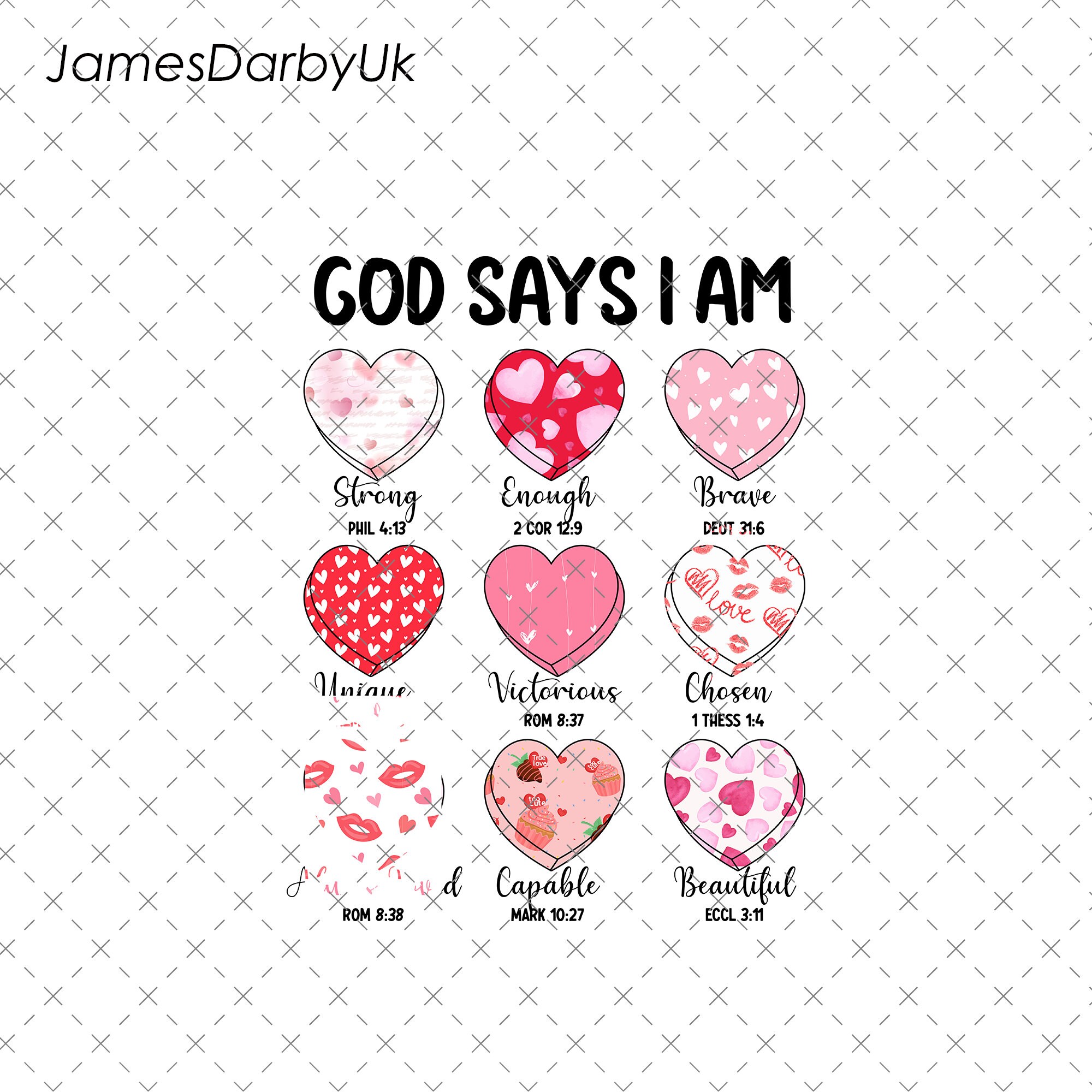 God Says I Am Valentine Candy Heart Png, Bible Verse Valentine Png ...